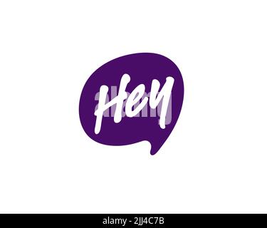 Hey company, rotated logo, white background B Stock Photo - Alamy