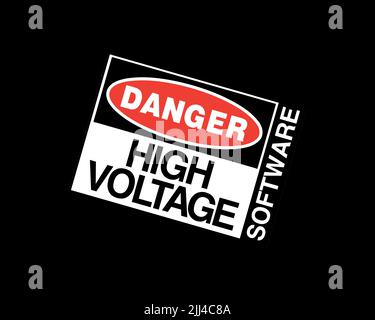 High Voltage Software, Rotated Logo, White Background Stock Photo - Alamy