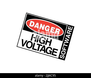 High Voltage Software, Rotated Logo, White Background Stock Photo - Alamy