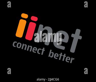IiNet, rotated logo, black background Stock Photo - Alamy