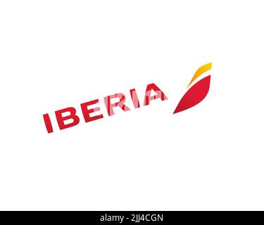 Iberia airline, rotated logo, white background B Stock Photo - Alamy