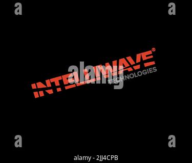 Intelliwave Technologies, rotated logo, black background B Stock Photo ...