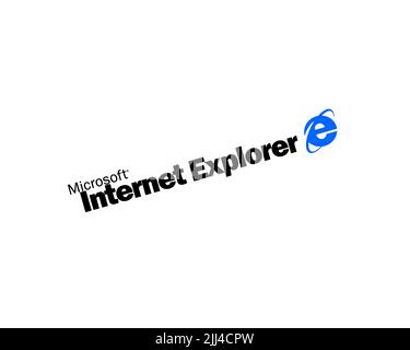 Internet Explorer 3, rotated logo, white background B Stock Photo - Alamy