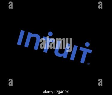 Intuit, rotated logo, black background Stock Photo - Alamy