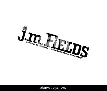 J. M. Fields, rotated logo, white background Stock Photo - Alamy