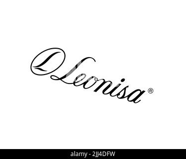 Leonisa, gedrehtes Logo, Weisser Hintergrund Stock Photo - Alamy