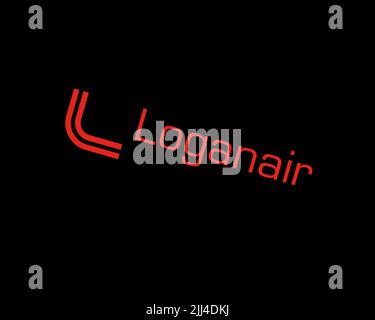 Loganair, rotated logo, black background Stock Photo - Alamy