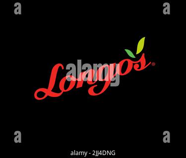 Longo's, rotated logo, black background B Stock Photo - Alamy
