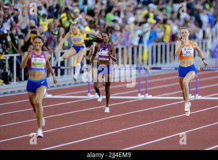 Sydney MCLAUGHLIN running the 400m hurdles at the 2019 World Athletics ...