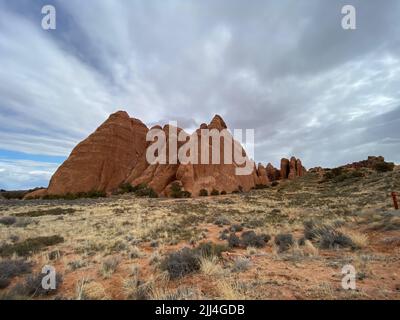 Photo of rock fins on Sand Dune Trail in Arches National Park located ...