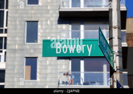 Street sign Bowery, East Village, Manhattan, New York City Stock Photo ...