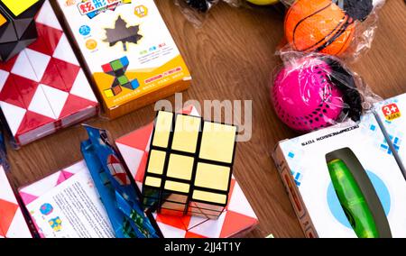 Legionowo, Poland - September 26, 2021: Rubik's Cube on a table with ...