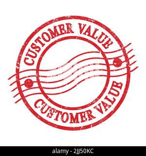 CUSTOMER VALUE text written on red grungy lines stamp sign Stock Photo ...