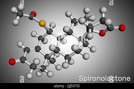 Spironolactone molecule. It is used for the treatment of hypertension ...