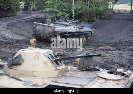 Benneckenstein, Germany. 23rd July, 2022. Visitors can drive a mini ...