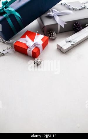gifts selection festive season choosing presents Stock Photo - Alamy