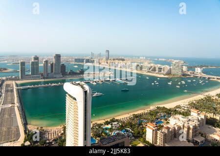 View of Dubai Beach and Dubai Harbour from The View at the Palm, Palm ...