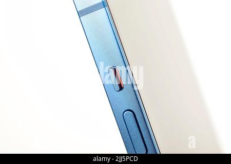 Slide switch button for ring and silent mode on mobile Stock Photo - Alamy