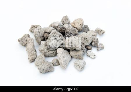 pumice small stones isolated over white background Stock Photo - Alamy