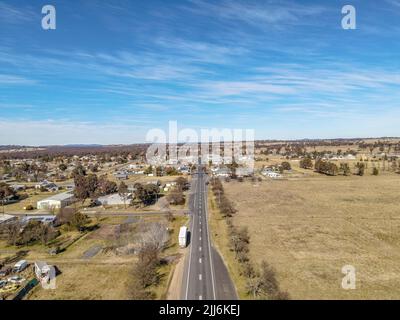 An aerial view of the village of Deepwater in Glen Innes Highlands, New ...