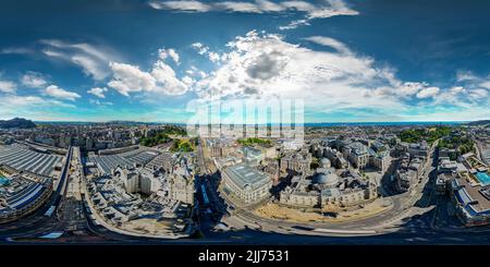 360° view of Aerial 360 equirectangular photo of Edinburgh Scotland UK ...