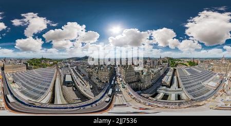 360° view of Aerial 360 equirectangular photo of Edinburgh Scotland UK ...