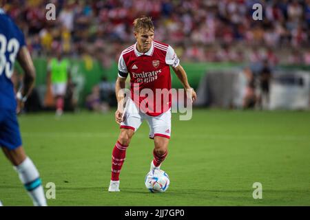 Martin Odegaard of Arsenal FC looks on during the Arsenal FC Training ...
