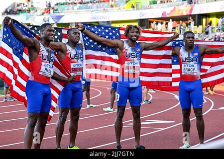 United States' Noah Lyles and Christian Coleman walk together after ...