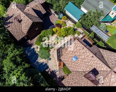 Vacation home. View from the copter on a summer day Stock Photo - Alamy