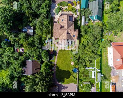 Vacation home. View from the copter on a summer day Stock Photo - Alamy