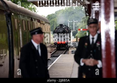 Vintage steam trains at Uckfield Railway Station on the Bluebell ...