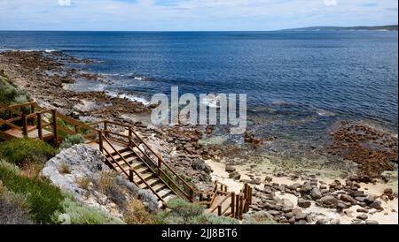 Steps leading down to Cowaramup Bay, Gracetown, Western Australia, site ...