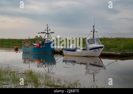 Boats moored on Saltfleet Haven. Saltfleetby - Theddlethorpe Dunes ...