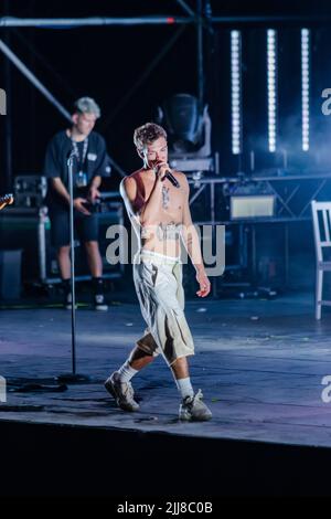 Blanco on stage during Blanco - Blu celeste tour, Italian singer Music ...