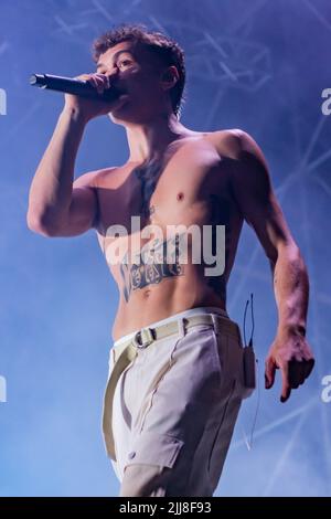 Blanco during the Italian singer Music Concert Blanco - Blu Celeste ...