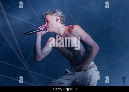 Blanco during the Italian singer Music Concert Blanco - Blu Celeste ...