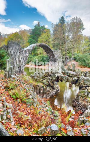 Unbelievable autumn landscape in Azalea and Rhododendron Park Kromlau ...