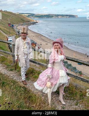 Steampunks attend the Whitby Steampunk Weekend, in Whitby, Yorkshire ...