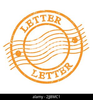 letter text written on orange grungy stamp sign Stock Photo - Alamy