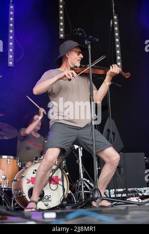 British band, Merry Hell playng live on stage at the international ...