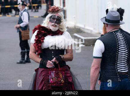 Steampunks attend the Whitby Weekend, in Whitby, Yorkshire. Picture ...