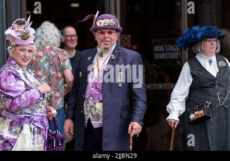 Steampunks attend the Whitby Weekend, in Whitby, Yorkshire. Picture ...