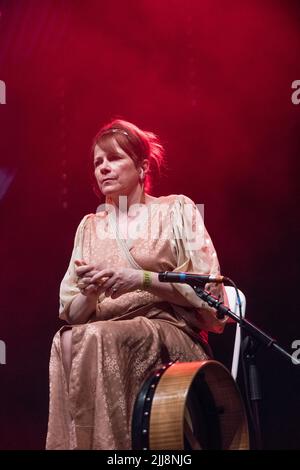 Traditional Irish band, Dervish playng live on stage at the ...