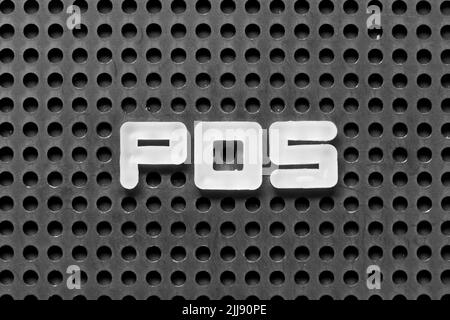 Alphabet letter in word POS (abbreviation of point of sale) on green ...