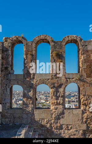 Partial view from the Odeon of Herodes Atticus, also called Herodeion ...