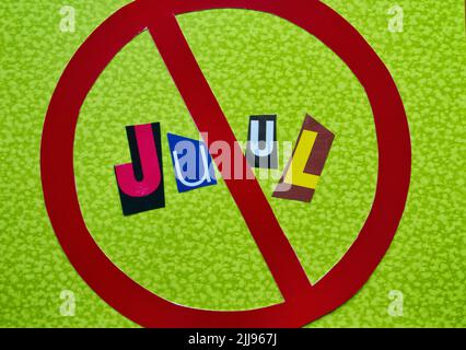 JUUL using cut-out paper letters in the ransom note effect typography ...