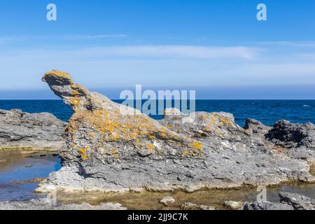 limestone pillars on Gotland in Sweden Stock Photo - Alamy