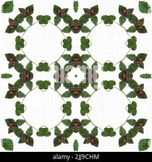 Foliage kaleidoscope seamless texture pattern. Trendy optic fresh ...