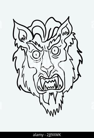 werewolf head illustration Stock Photo - Alamy