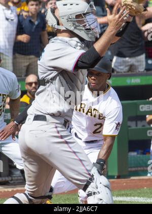 Pittsburgh Pirates' Greg Allen in action during a baseball game against ...
